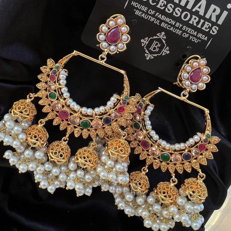 SUNAARI CHAND JHUMKI IN MULTI – Bukhari Accessories